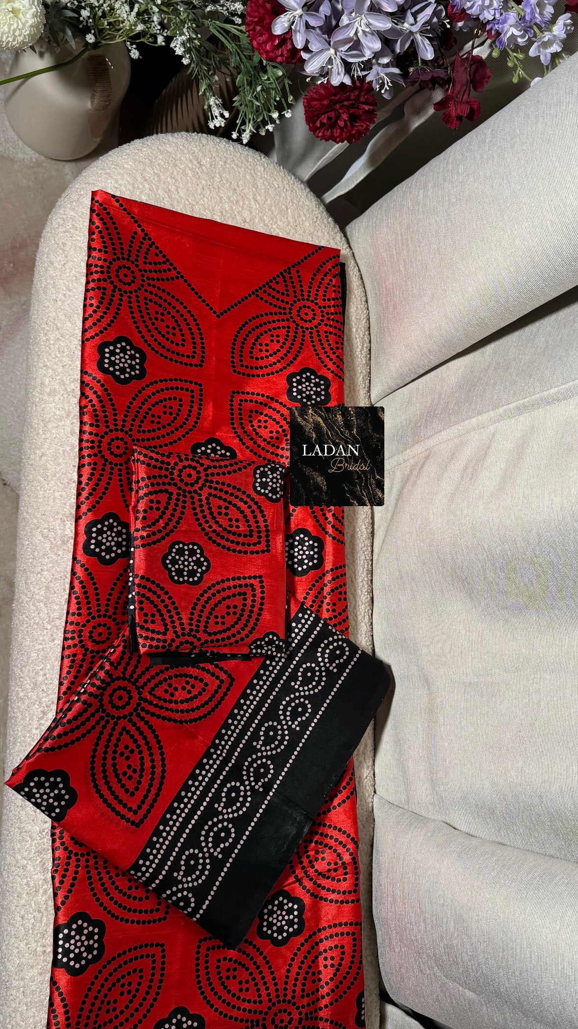 Shaash Set- Red & Black – LADAN BRIDAL