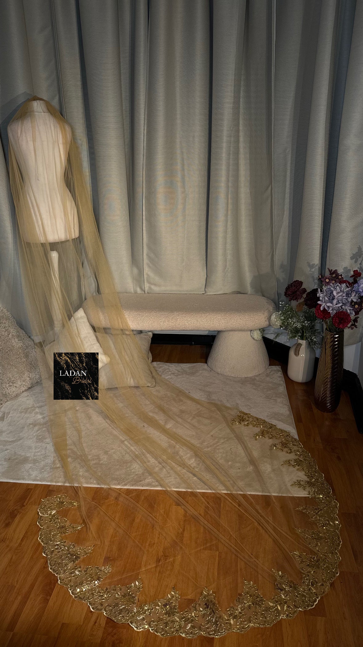 3m Gold Veil – LADAN BRIDAL